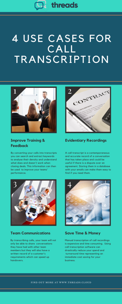 4 Use Cases For Call Transcription Technology - Threads Cloud